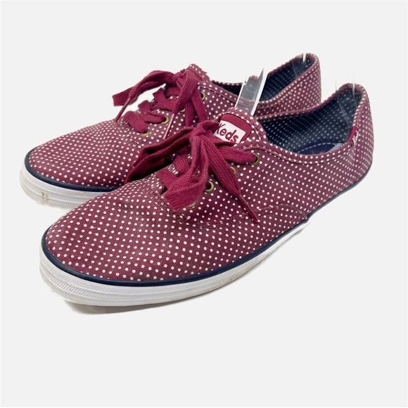 Keds | Shoes | Keds Lace Up Shoes Red With White Polka Dots | Poshmark